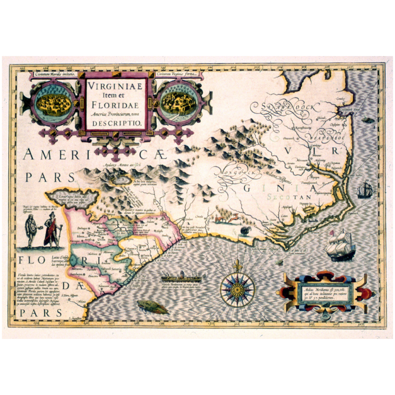 Map of the American Southeast 1606 | Historic Jamestowne