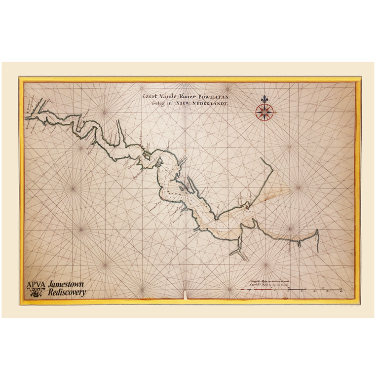 Colorized John Smith Map | Historic Jamestowne