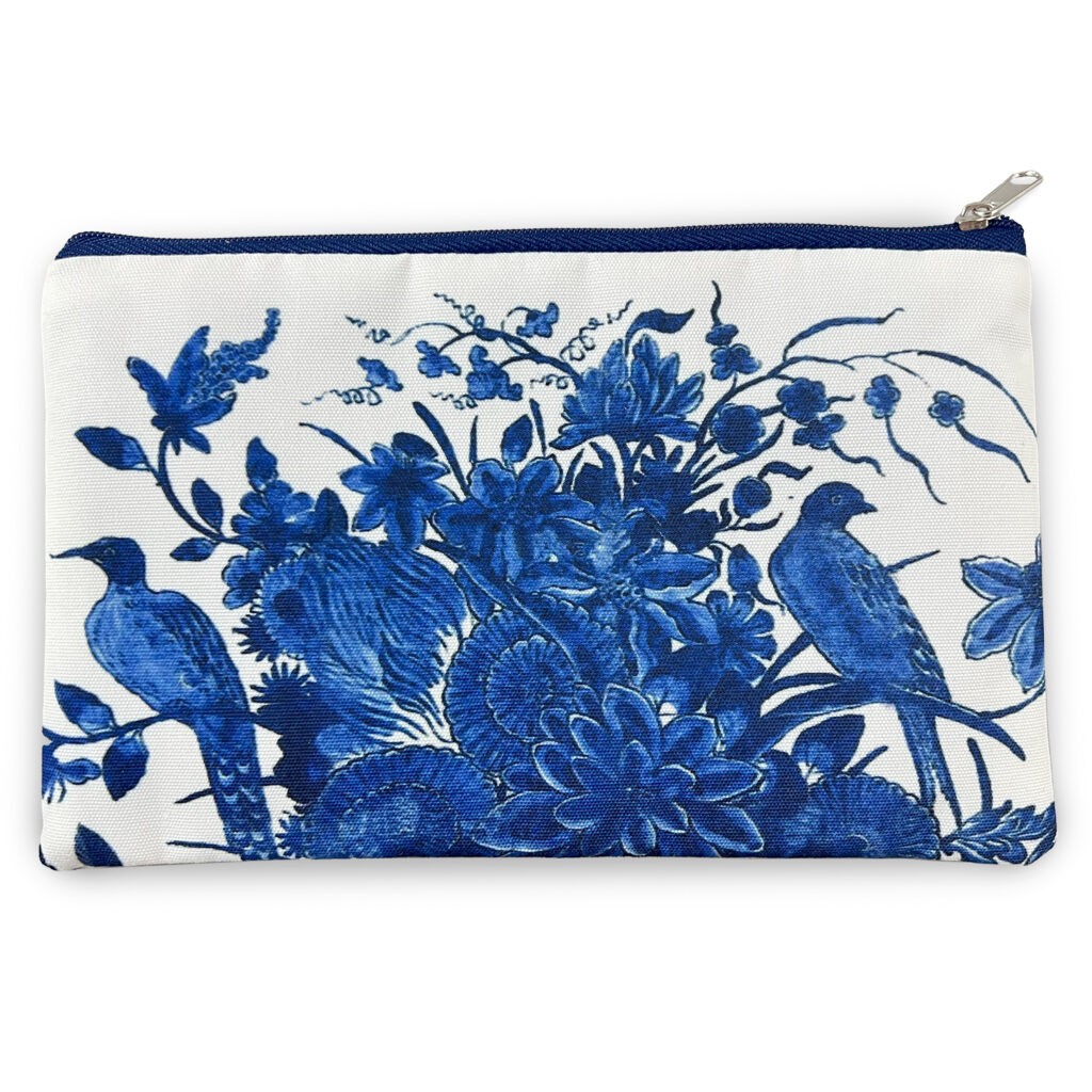 Delft Blue Birds Zipper Pouch | Historic Jamestowne